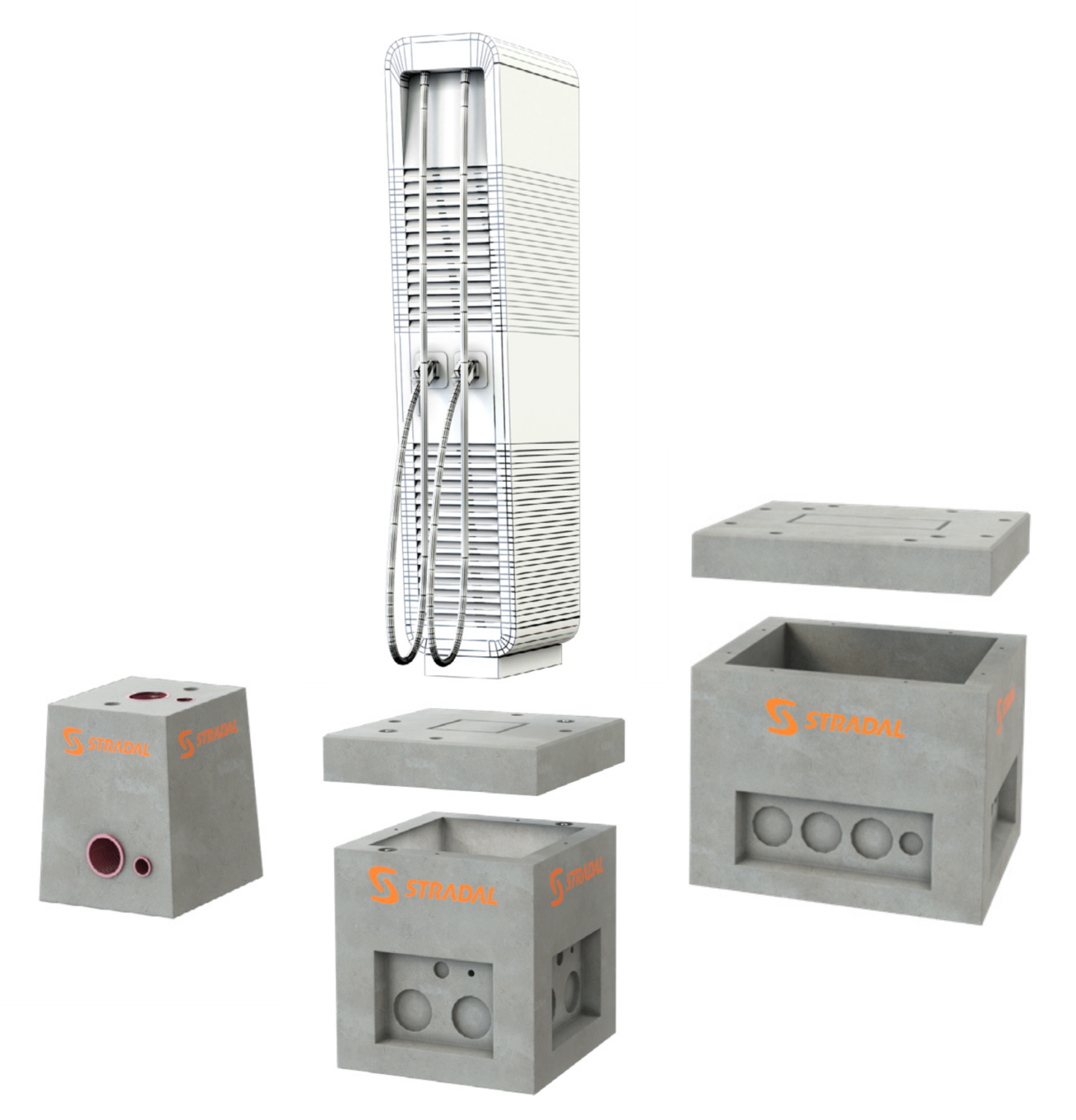 Fondations CP-BASE Ancrage des bornes type AC et DC - Stradal